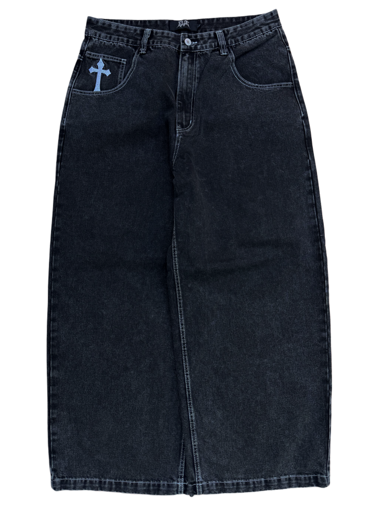 Black Wide Leg GLOE Cross Jeans v2 – Gloe Product, Inc.