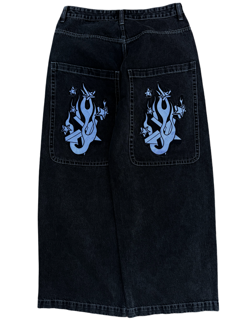 Black Wide Leg GLOE Star Jeans – Gloe Product, Inc.