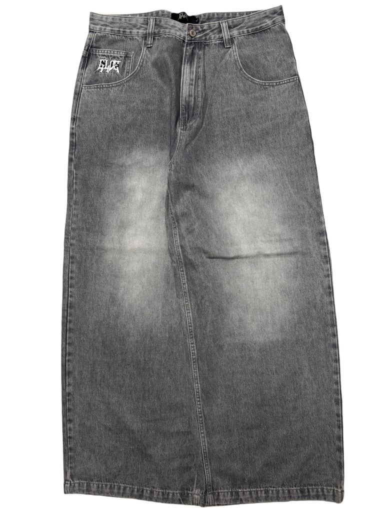 Grey Wash Wide Leg GLOE Snake Cross Jeans – Gloe Product, Inc.